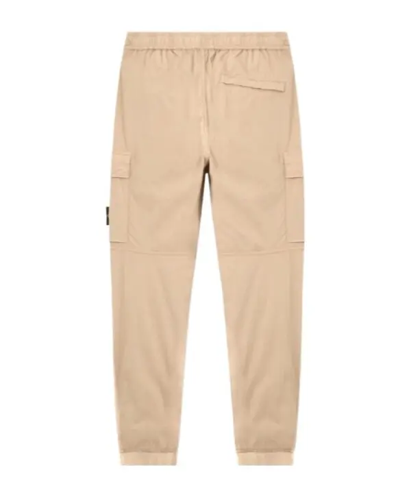 Stone Island Logo Patch Tapered Leg Trousers - Desert