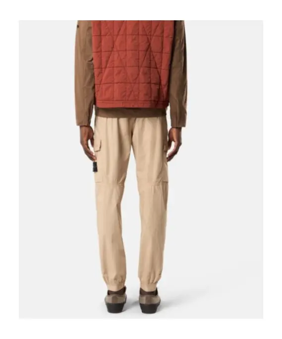 Stone Island Logo Patch Tapered Leg Trousers - Desert