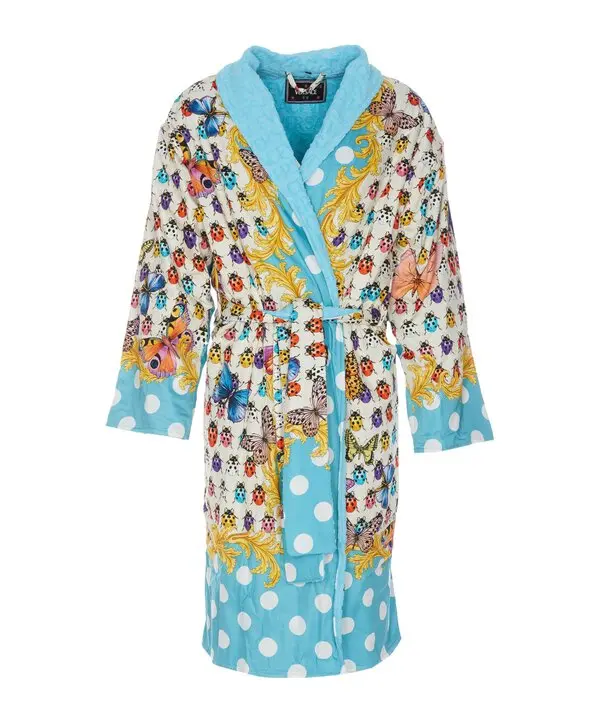 Versace Baroque-printed Belted Bathrobe - Multicolor