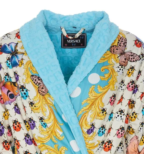 Versace Baroque-printed Belted Bathrobe - Multicolor