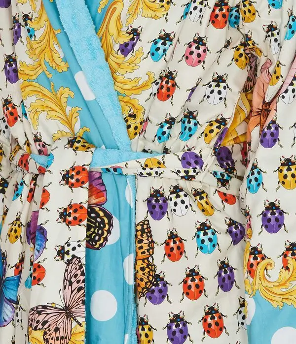 Versace Baroque-printed Belted Bathrobe - Multicolor