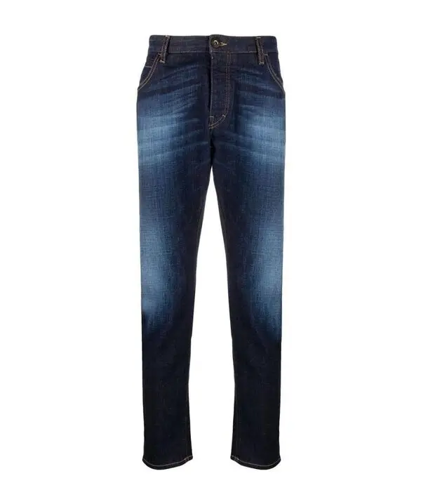 Emporio Armani Faded Slim-cut Jeans - Black
