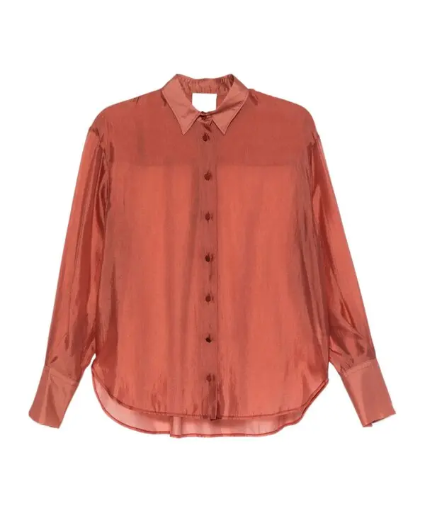 FORTE_FORTE Sheer Organza Shirt - Red
