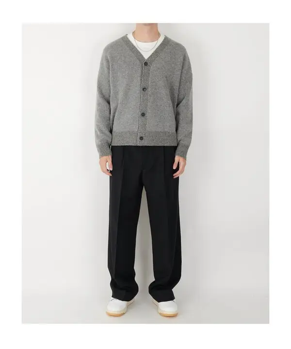 SUNFLOWER Wide Pleated Trousers In Virgin Wool - Black