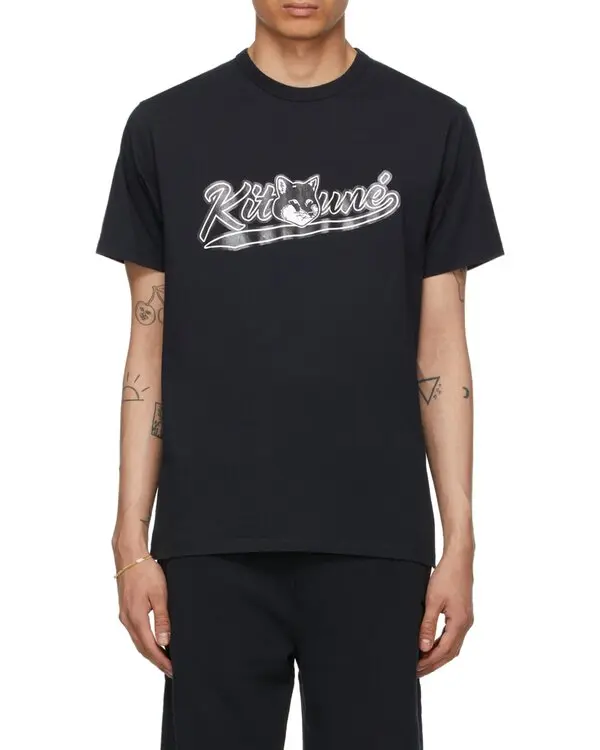 Maison Kitsuné Logo Print T-shirt - Black