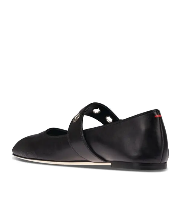 AeydĒ Uma Ballet Flats With Side Buckle - Black