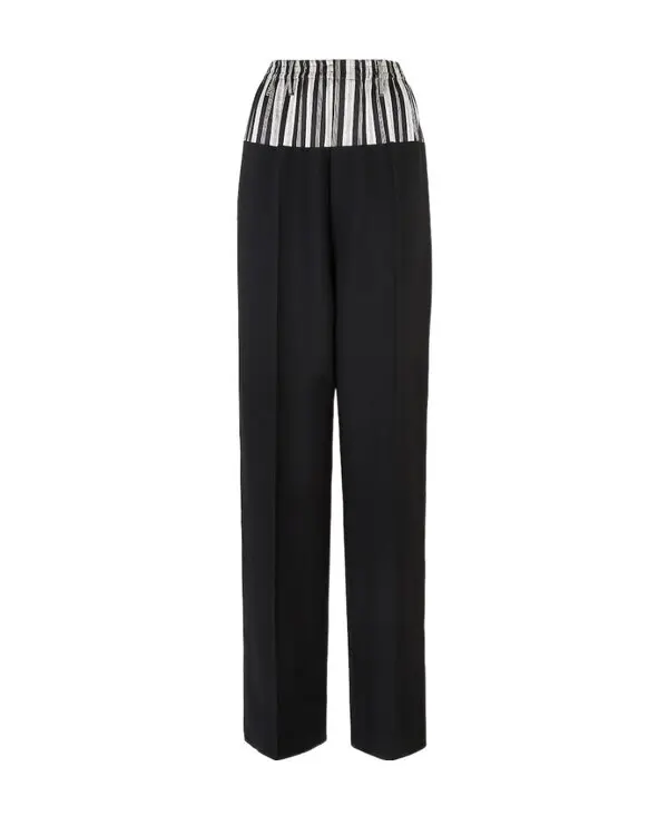 Fendi Stripe Printed Cigarette Trousers - Black