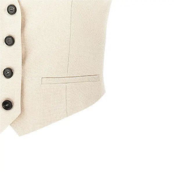 MSGM Buttoned V-neck Waistcoat - Nude