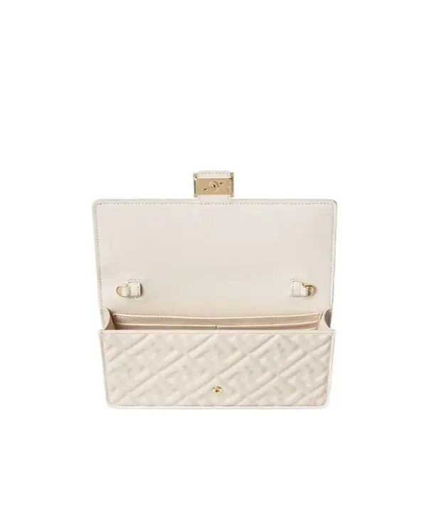 Fendi Camelia Nappa Leather Wallet With Ff Motif - White