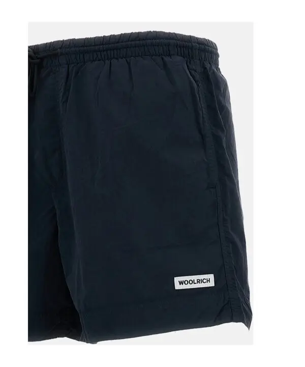 Woolrich Logo Patch Solid Swim Shorts