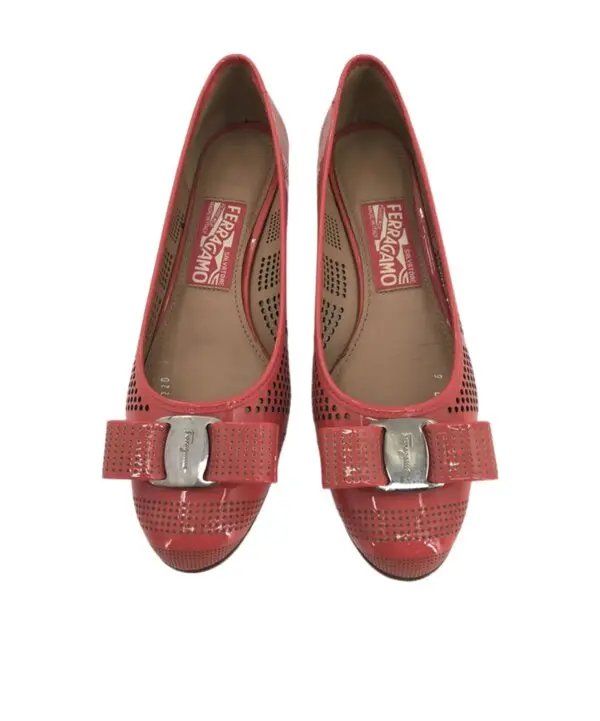 FERRAGAMO Logo Bow Ballet Flats