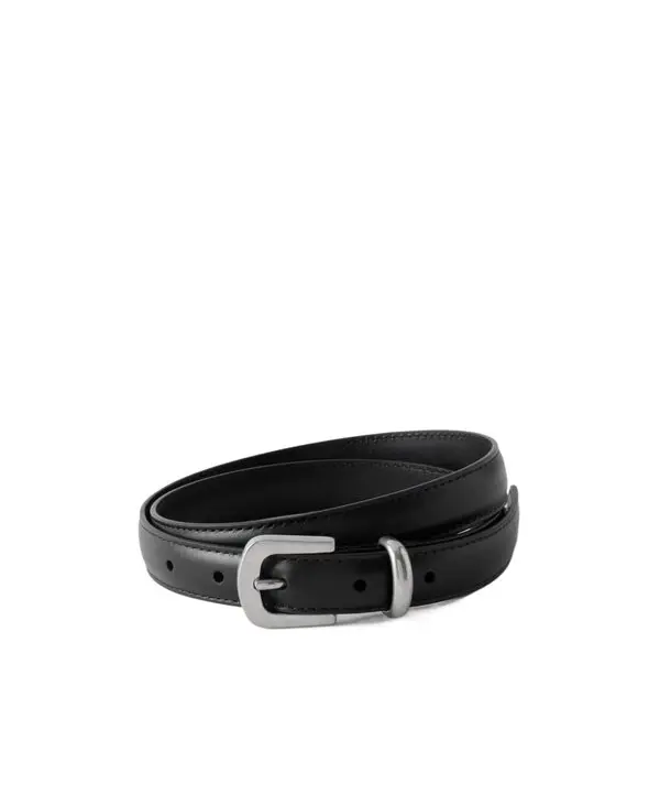 THE ROW Leather Belt With Silver Hardware - Black