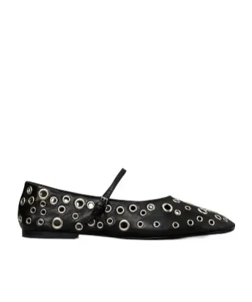 Tory Burch Eyelet Buckled Mary Jane Ballet Flats