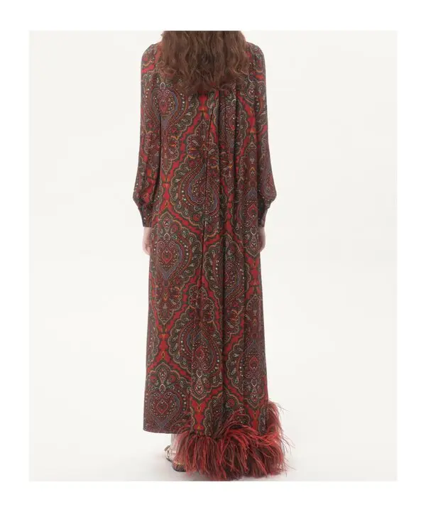 Valentino Garavani Georgette Midi Dress With Feather Scarf
