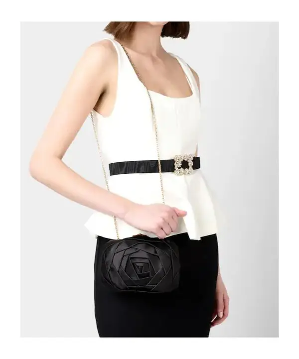 ROGER VIVIER Rose-motif Chain Mini Bag