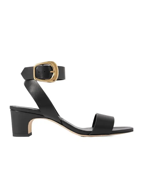 Manolo Blahnik Round-headed High-heeled Sandals With Buckle Detail