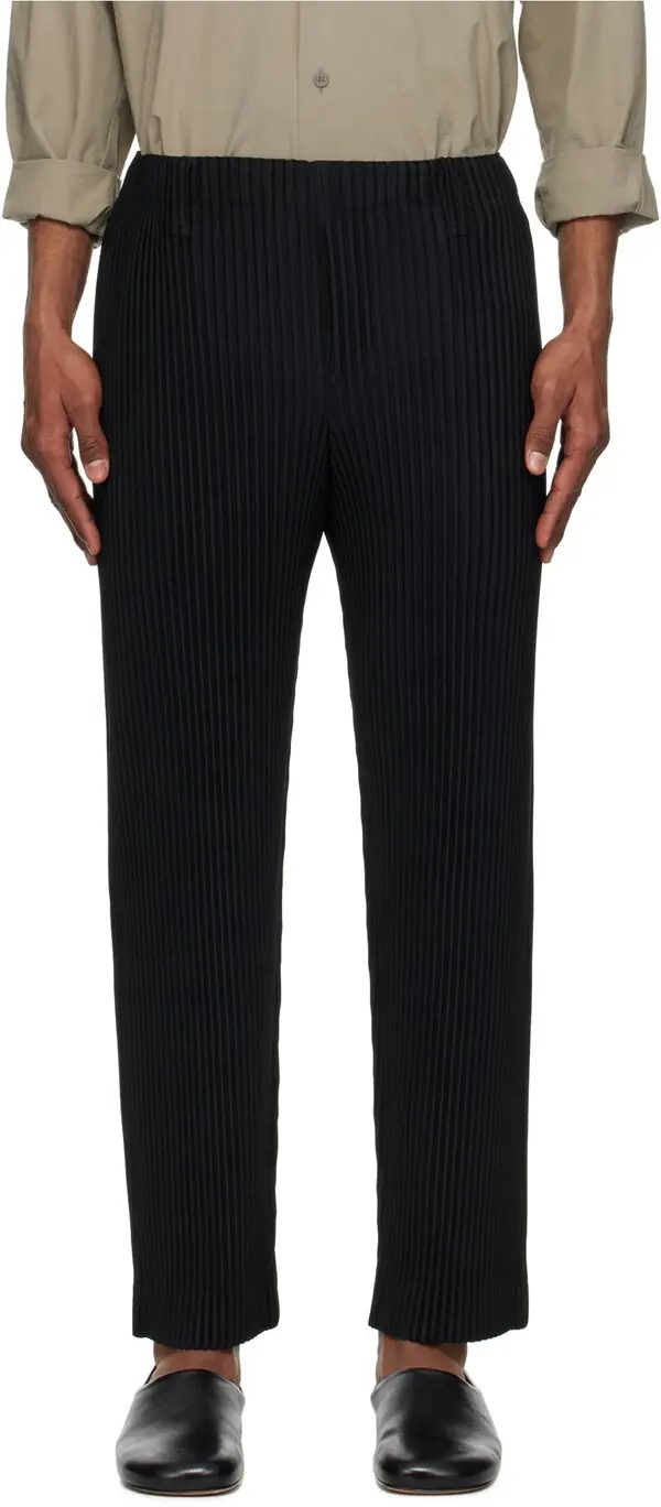 Issey Miyake Homme Plissé Pleated Straight Leg Trousers