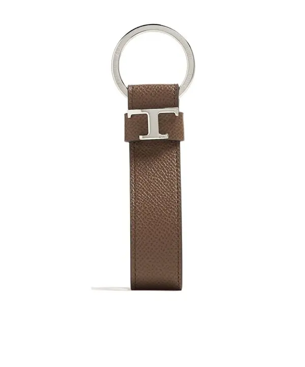 TOD'S T Logo Keychain - Brown