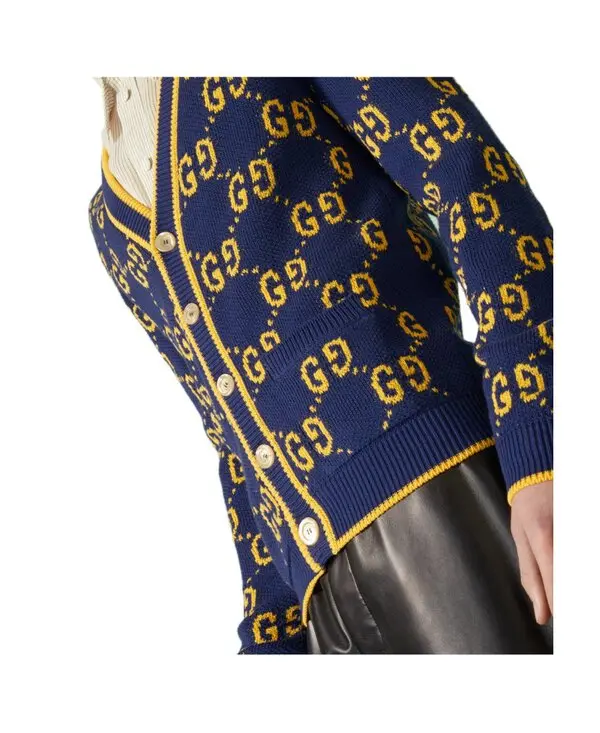 Gucci Gg Piqué-weave Cotton Cardigan