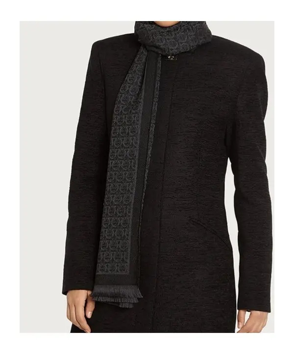 FERRAGAMO Gancini-print Wool Scarf