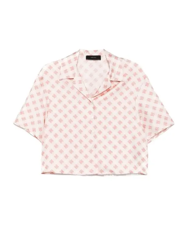 Amiri Short Sleeve Shirt With Logo Print - Peach