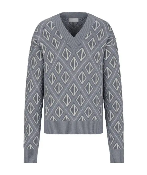 Dior Long-sleeved Knitted Pullover With V-neck