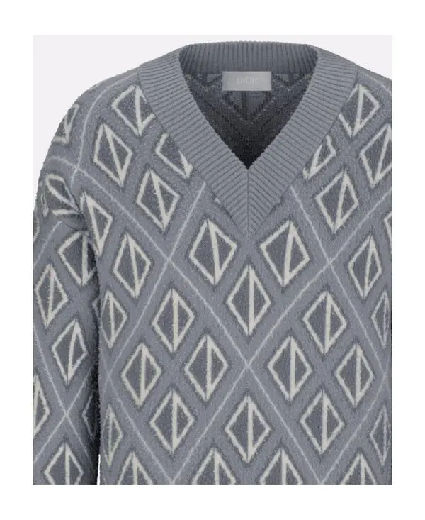 Dior Long-sleeved Knitted Pullover With V-neck