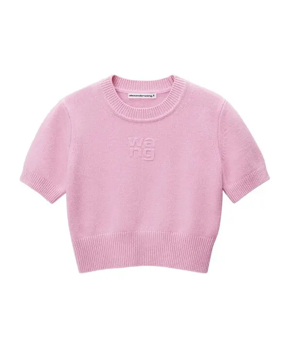 Alexander Wang Cropped Knitted Sweater - Pink