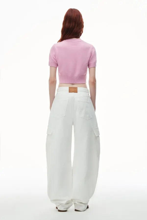 Alexander Wang Cropped Knitted Sweater - Pink