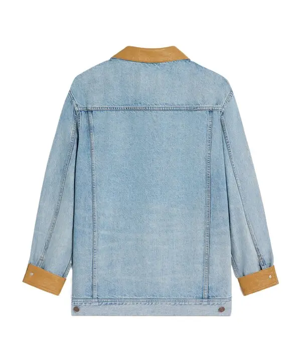 Celine Trucker Jacket In Eclipse Wash Denim - Blue