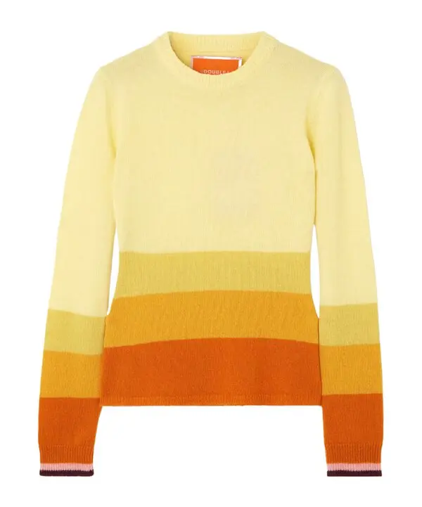 La DoubleJ Striped Cashmere Blend Crew Neck Sweater - Multi-color