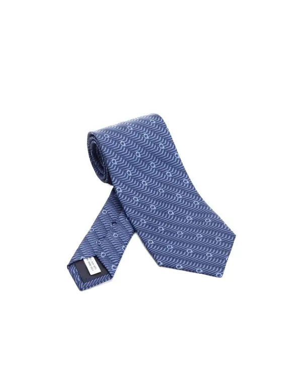 FERRAGAMO Logo Neck Tie - Blue