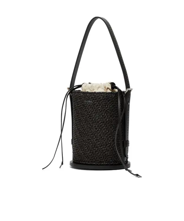 Max Mara Logo Plaque Drawstring Shoulder Bag