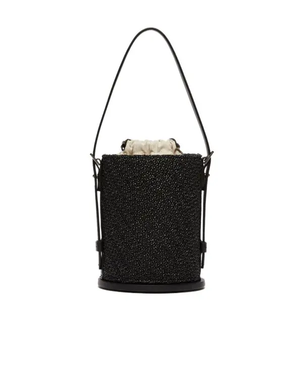 Max Mara Logo Plaque Drawstring Shoulder Bag