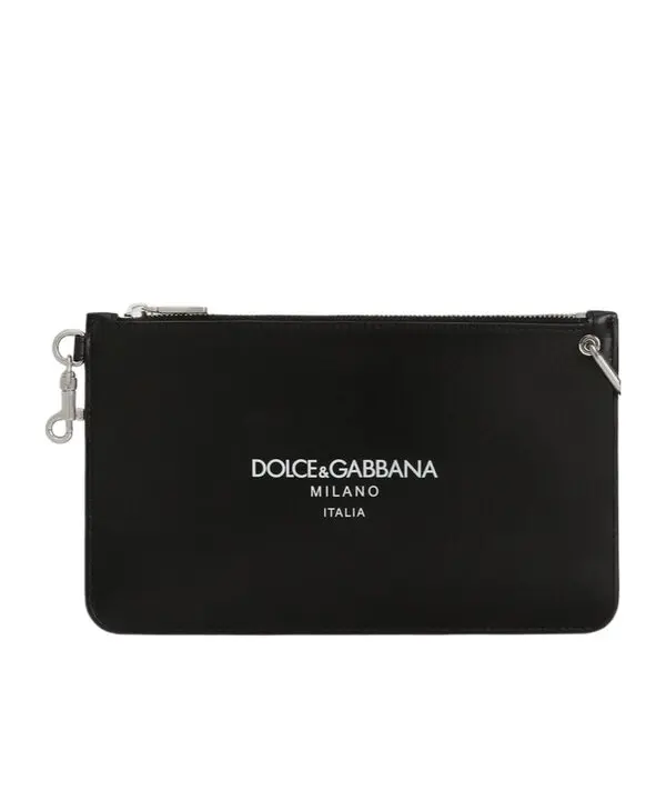 Dolce & Gabbana Dolce Gabbana Milano Logo Printed Toiletry Bag - Black