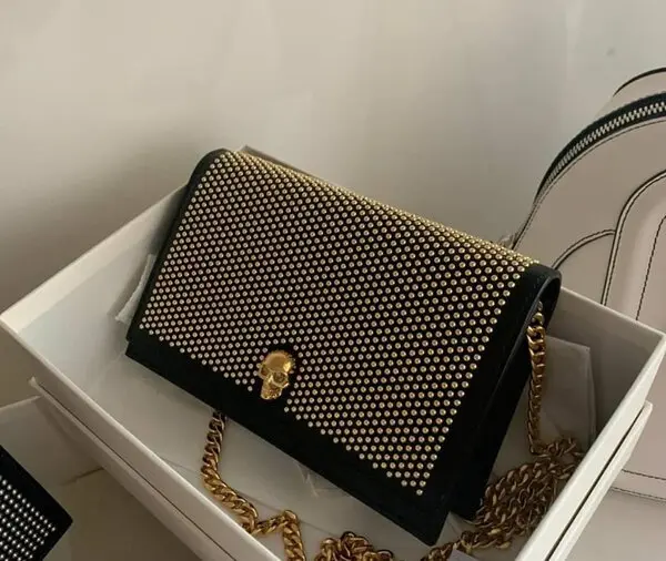 Alexander McQueen Skull Studded Crossbody Bag