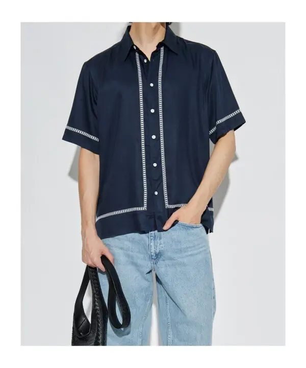 RAG  BONE Lapel Short-sleeved Shirt