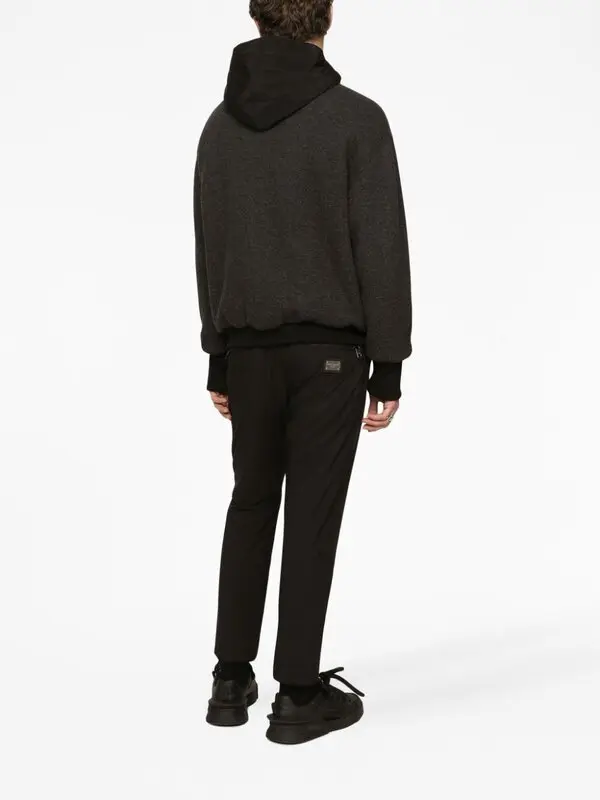 Dolce & Gabbana Logo Plaque Zip-up Hooded Jacket