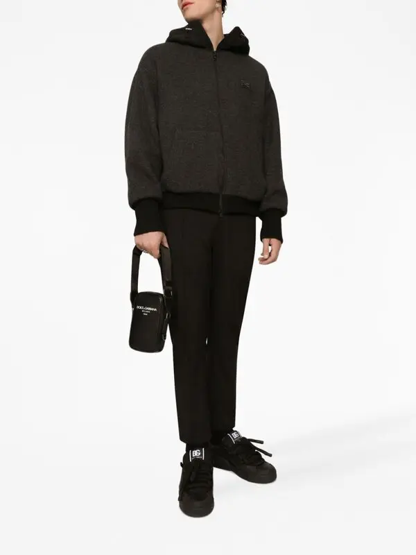 Dolce & Gabbana Logo Plaque Zip-up Hooded Jacket