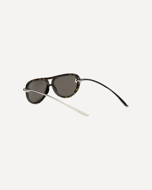 Bottega Veneta Knot Aviator Sunglasses - Gray