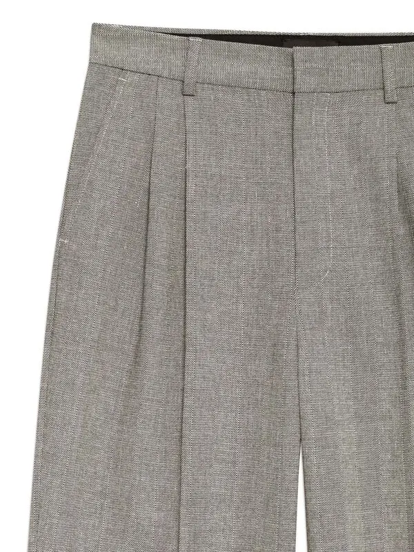 ANINE BING Mid Rise Belen Herringbone Trousers - Gray