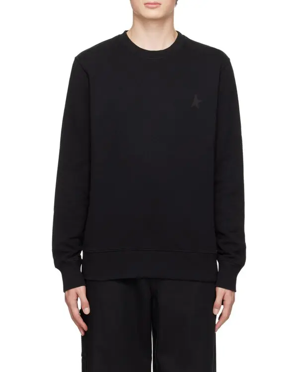 GOLDEN GOOSE Crewneck Sweatshirt With Star Motif - Black