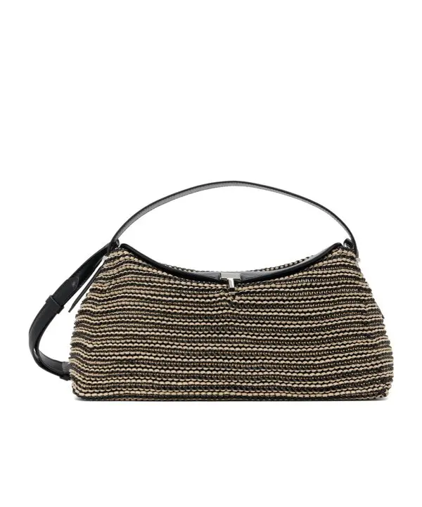 TOTEME Woven Leather Top Handle Bag - Black