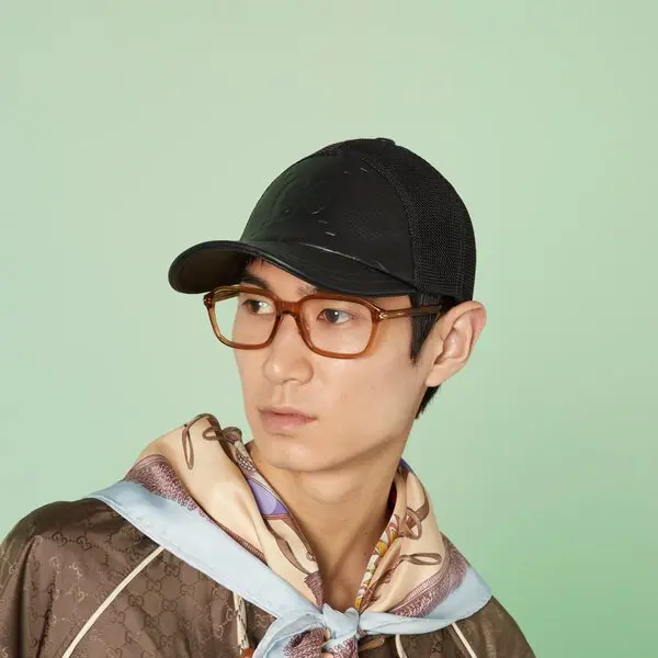 Gucci Jumbo Gg Leather Baseball Cap