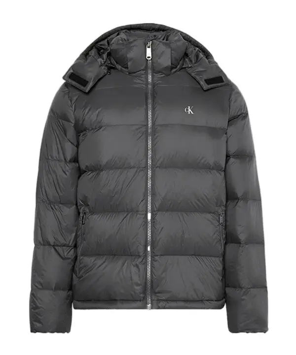 Calvin Klein Hooded Puffer Jacket With Down Insulation - Black