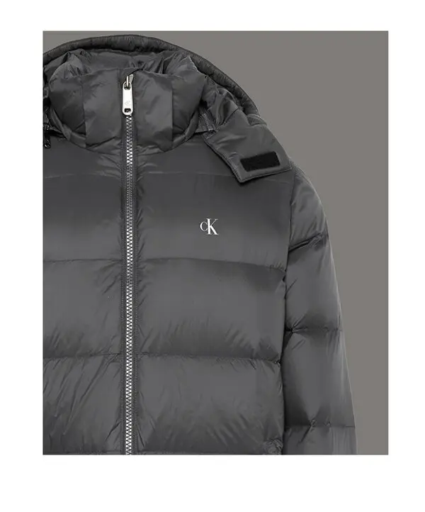 Calvin Klein Hooded Puffer Jacket With Down Insulation - Black