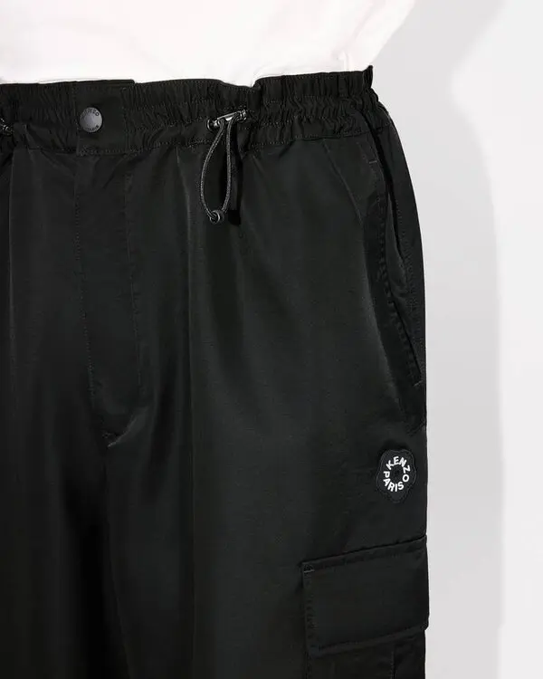 Kenzo Wide-leg Cargo Pants With Drawcord Waist