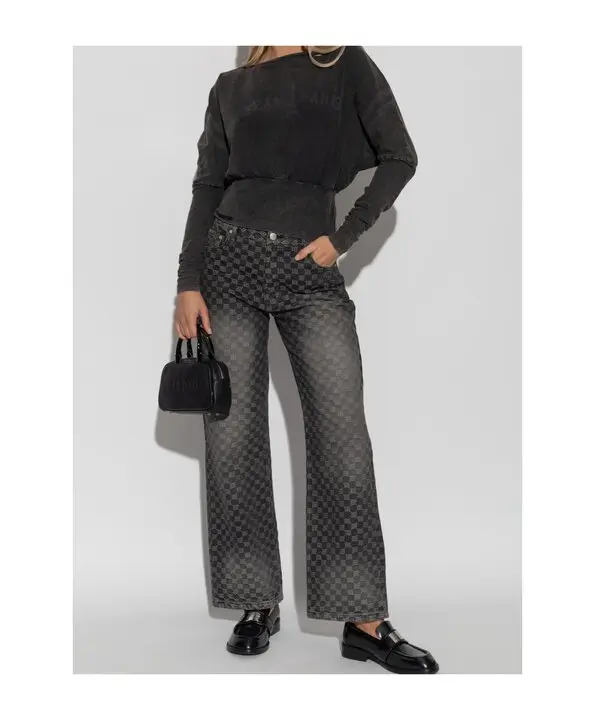 MISBHV Boatneck Long Sleeve Top With Logo Detailing - Black