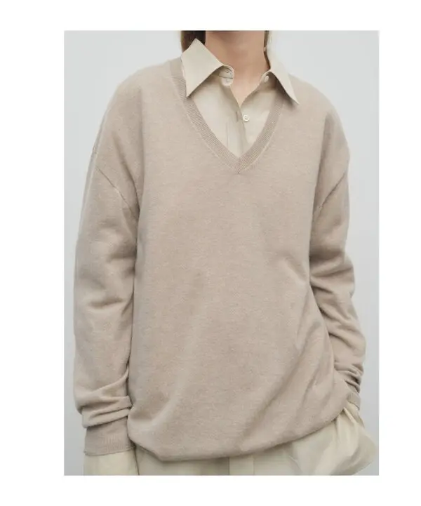 THE ROW Jairo V-neck Jumper - Greige