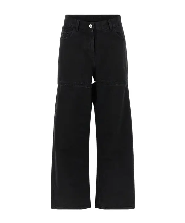 Attico Belt Loop Denim Trousers - Black